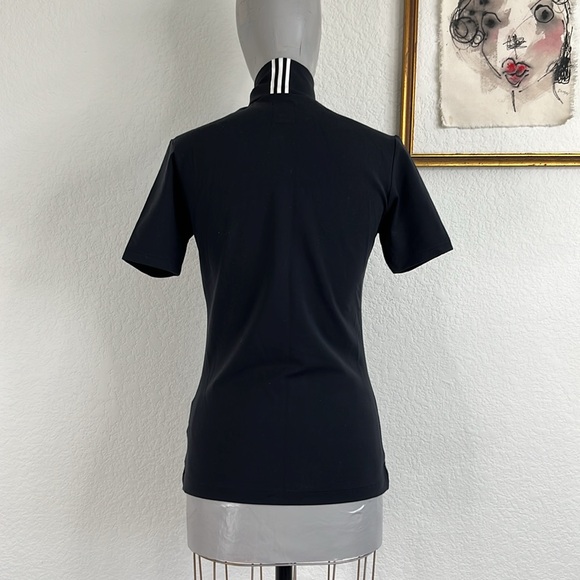 Y-3 | Tops | Y3 Adidas Yohji Yamamoto Mockneck 3 Stripe Short Sleeve ...